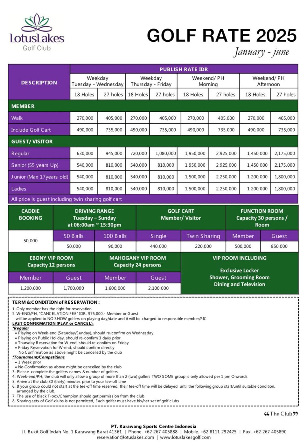 Golf Rate - Lotus Lakes Golf