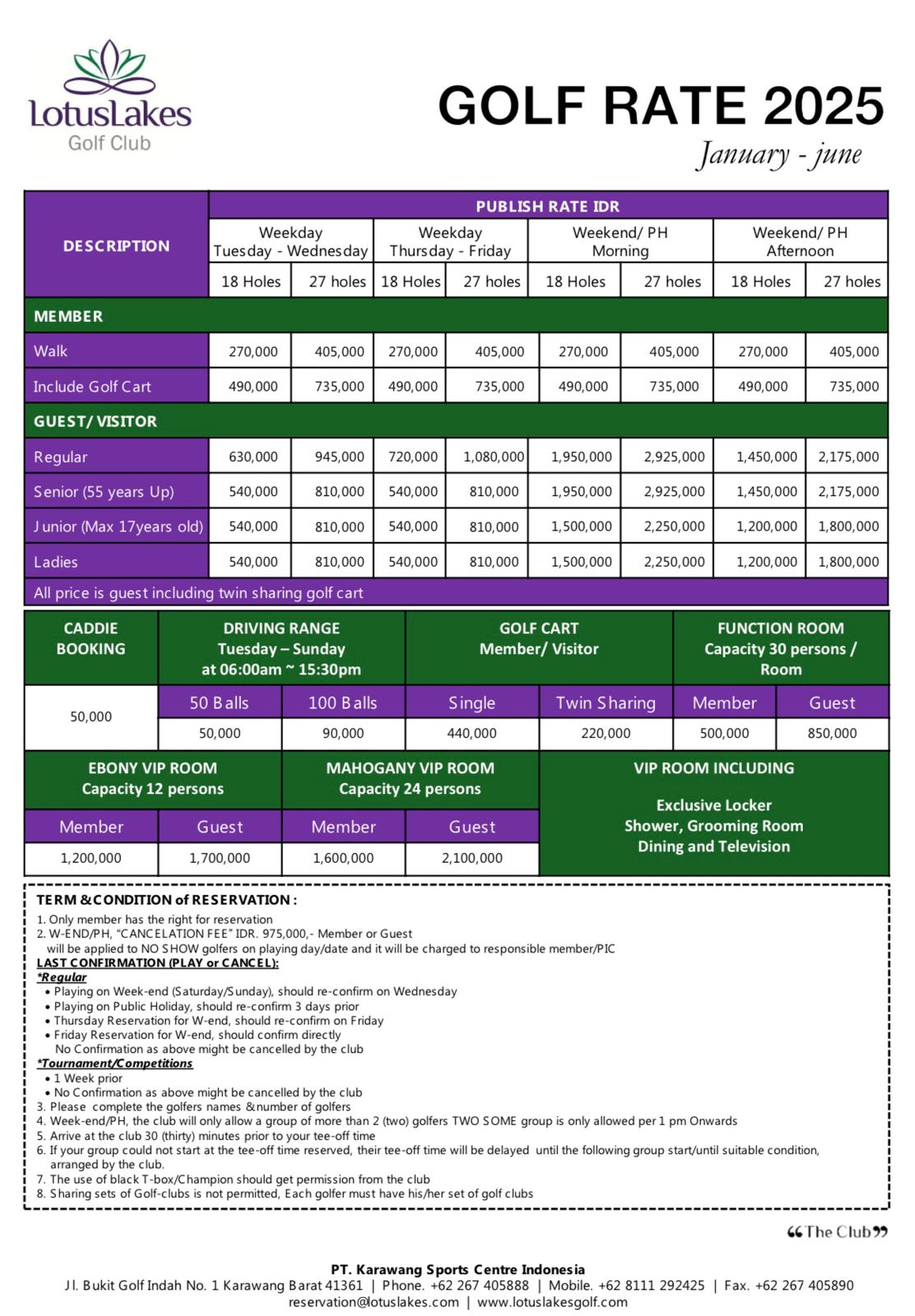Golf Rate - Lotus Lakes Golf